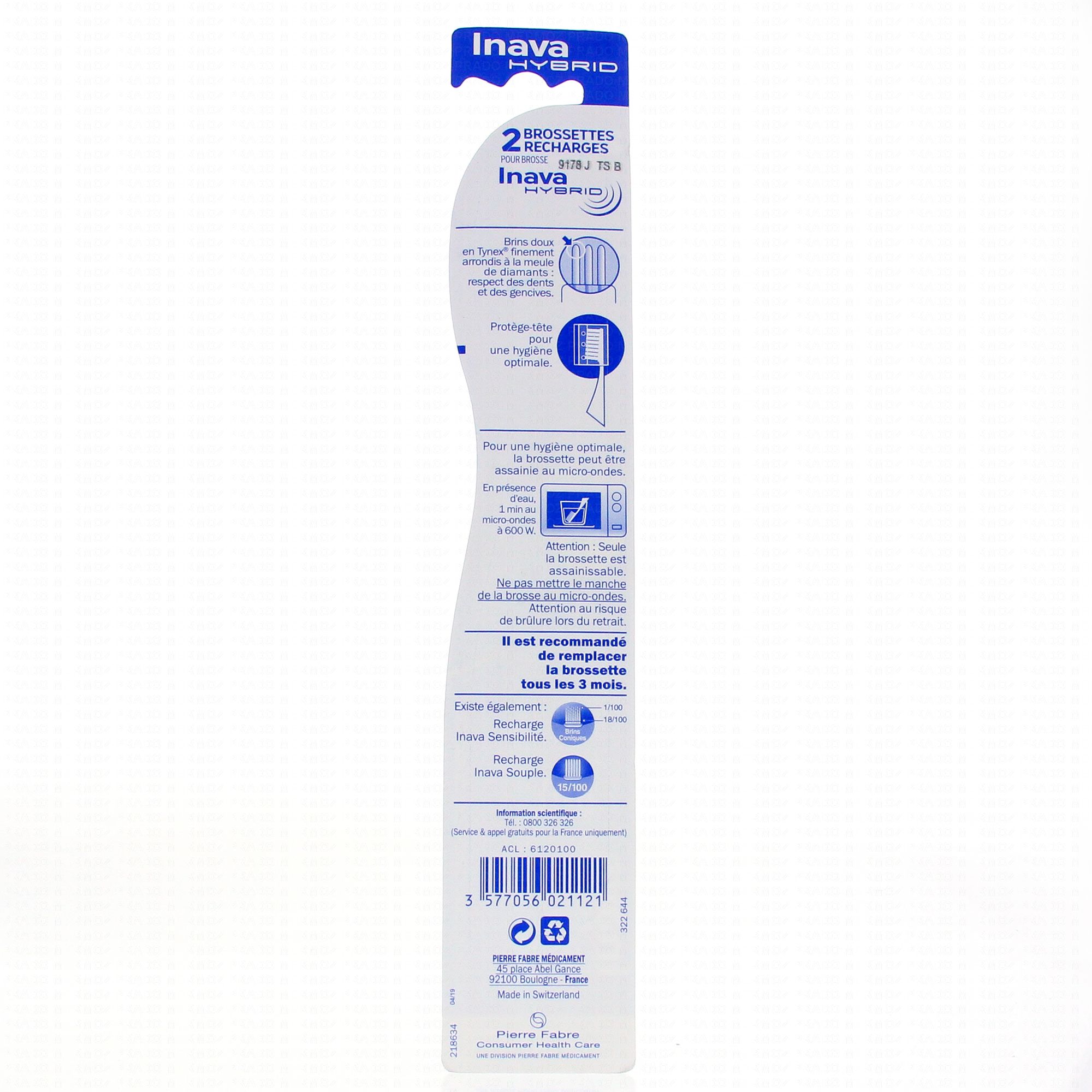 INAVA 2 brossettes recharges 20/100 - Parapharmacie Prado Mermoz