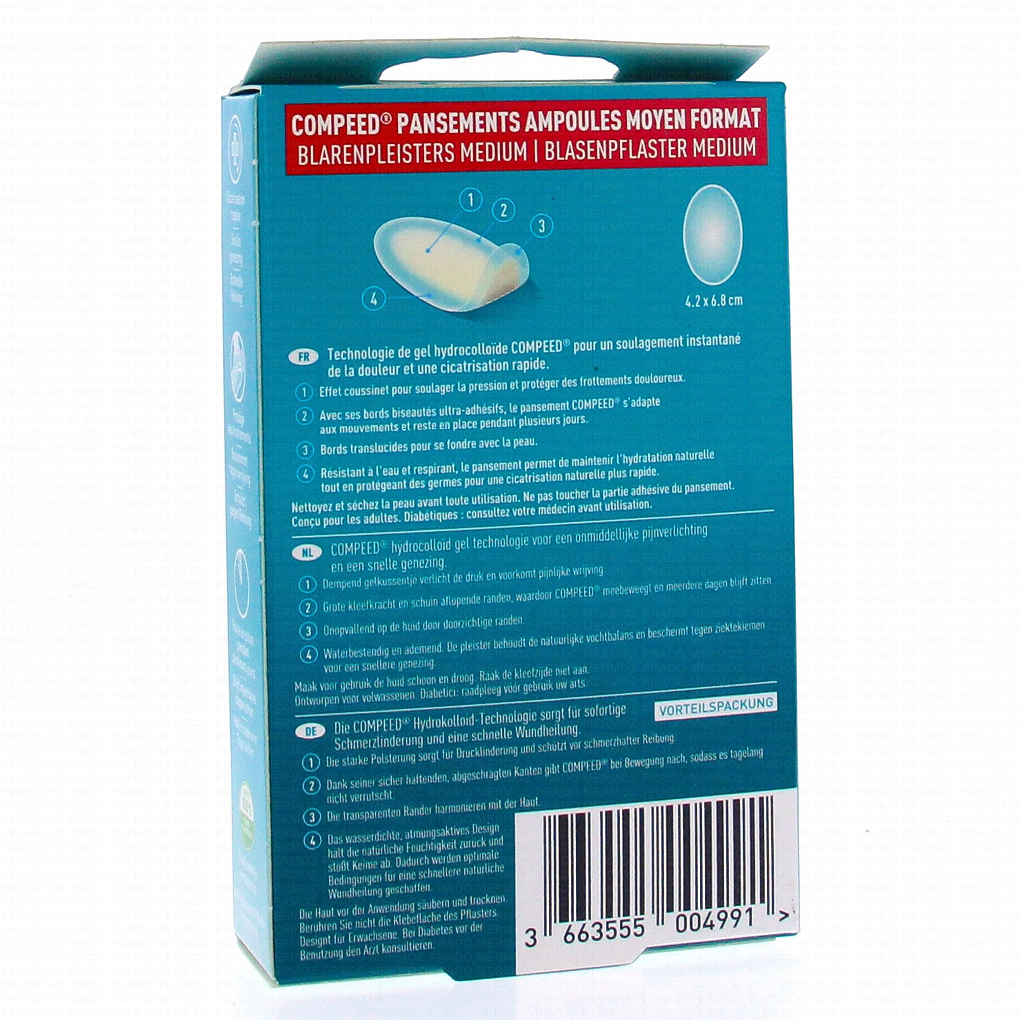 COMPEED Pansements ampoules moyen format boîte de 10 - Parapharmacie Prado Mermoz
