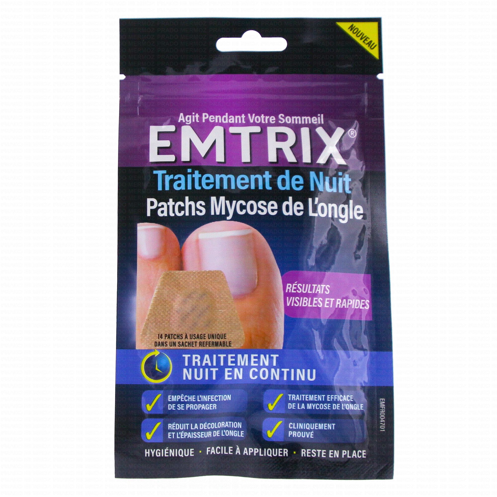 EMTRIX Traitement de nuit Patchs mycose de l ongle x14 patchs Parapharmacie Prado Mermoz