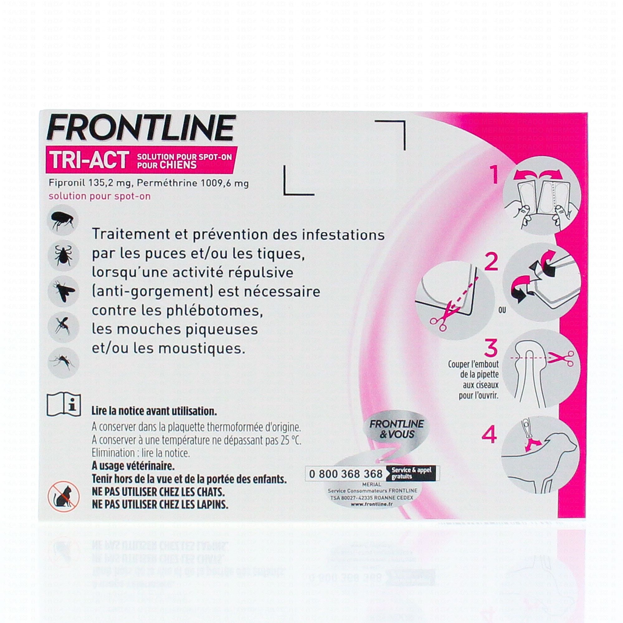 FRONTLINE Tri-act chiens 10-20 kg - Parapharmacie Prado Mermoz