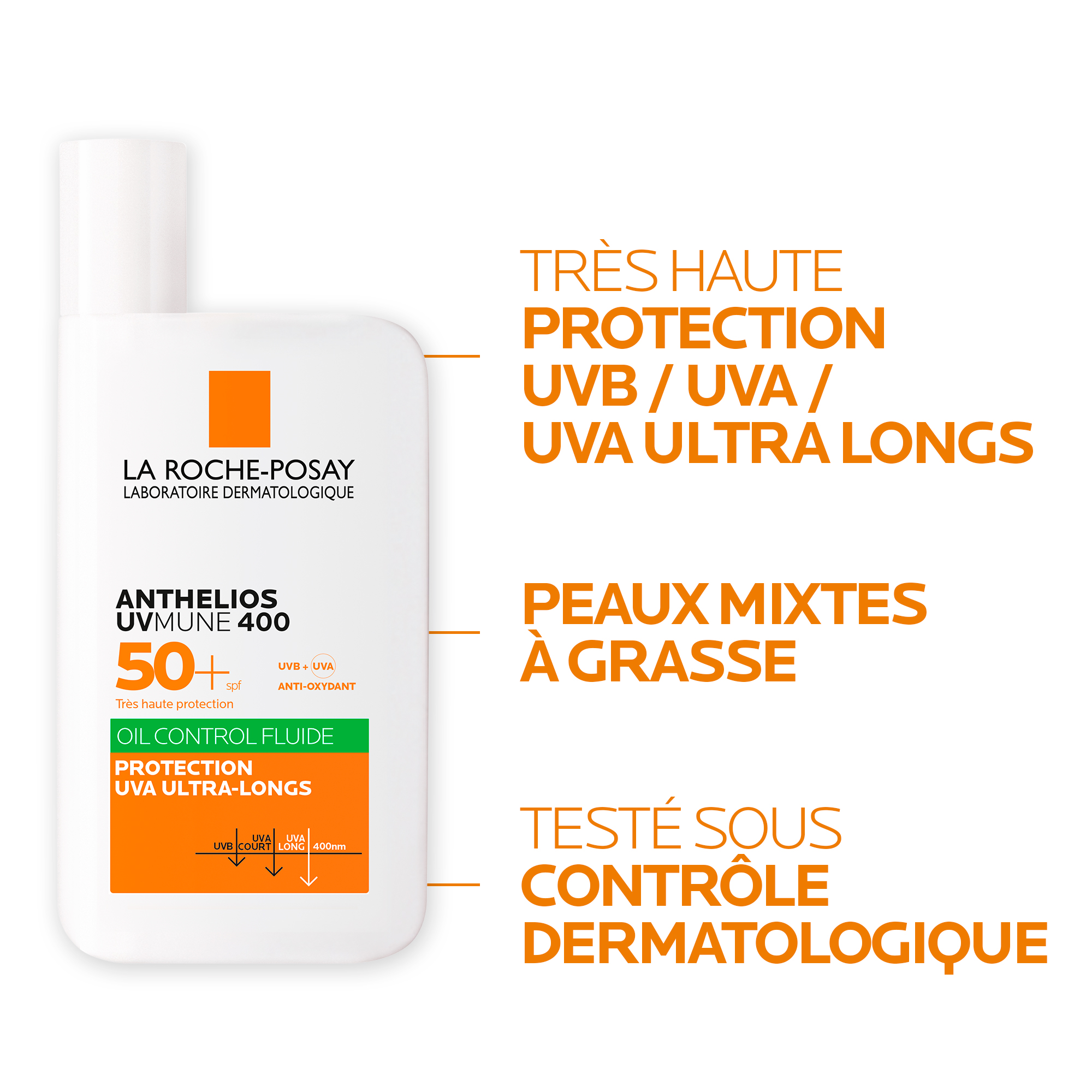 LA ROCHE-POSAY Anthelios - Oil control fluide spf50+ 50ml - Parapharmacie Prado Mermoz