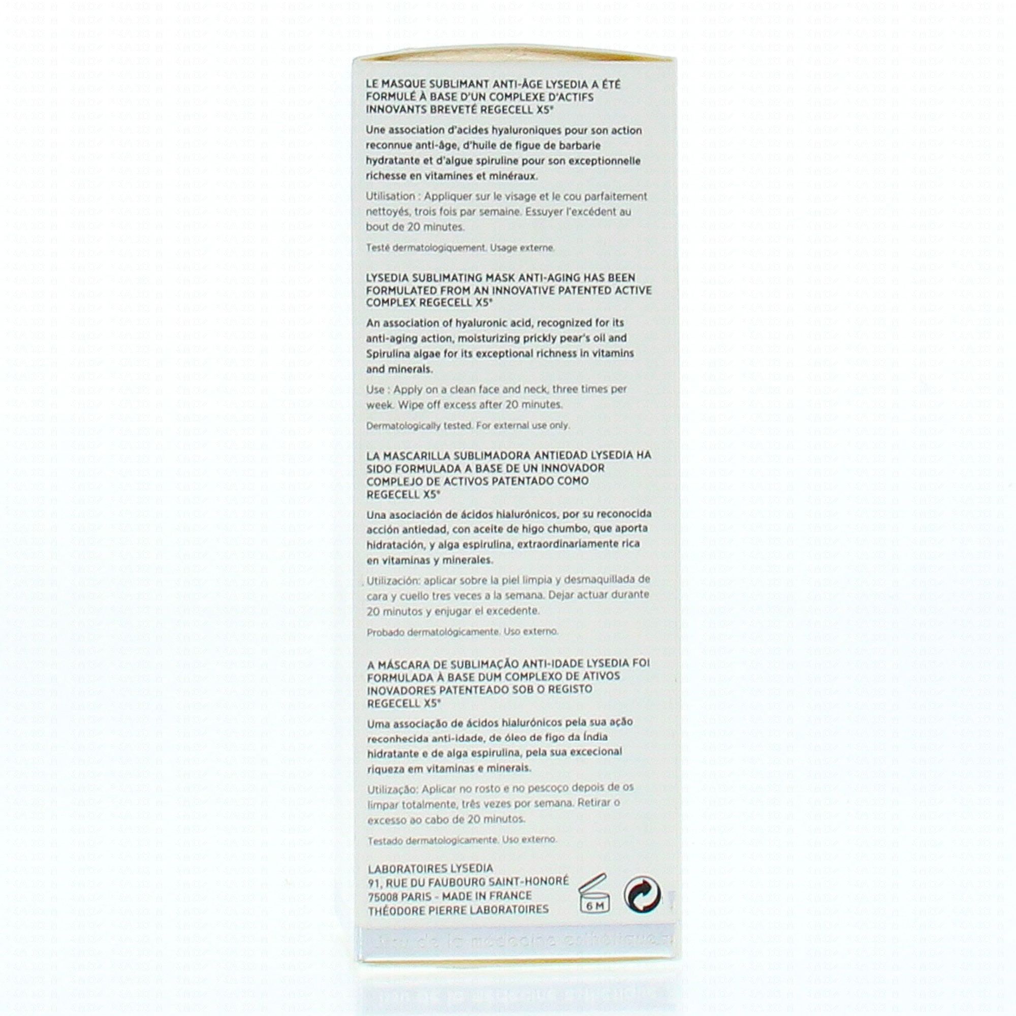 LYSEDIA Liftage Masque sublimant anti-âge 75 ml - Parapharmacie Prado ...