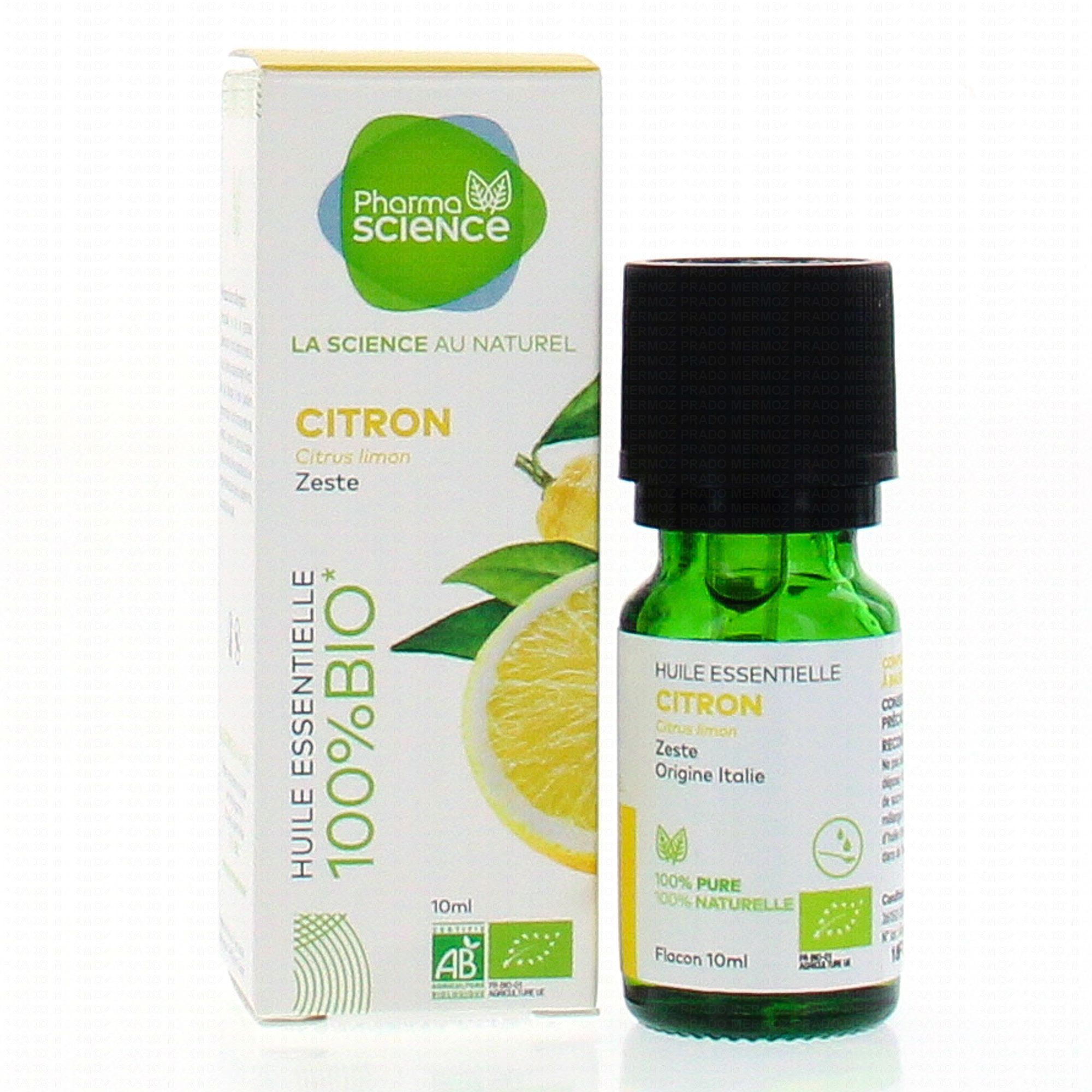 PHARMASCIENCE Huile essentielle de Citron bio flacon 10 ml - Parapharmacie Prado Mermoz