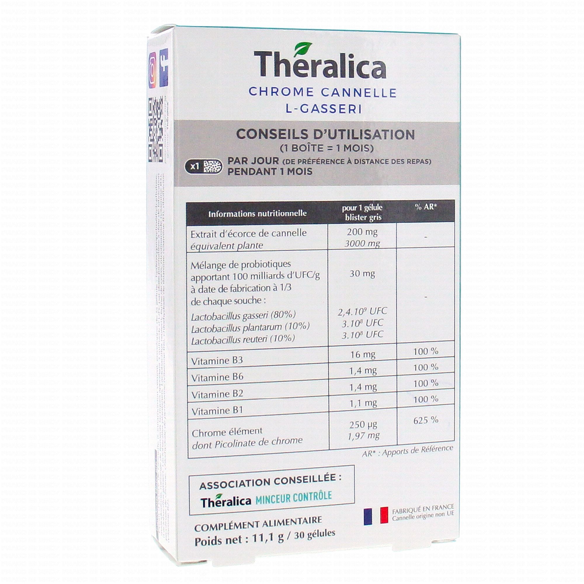 THERALICA Chrome Cannelle x30 gélules - Parapharmacie Prado Mermoz