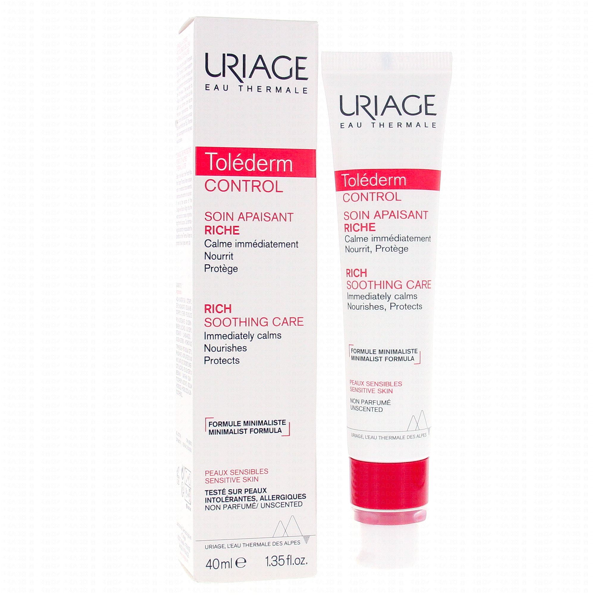 URIAGE Toléderm control Soin apaisant riche tube 40ml - Parapharmacie ...