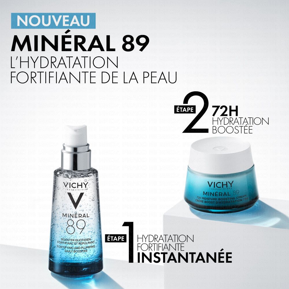 VICHY Mineral 89-Crème boost hydratation riche - Peau sèche-Pot 50ml ...